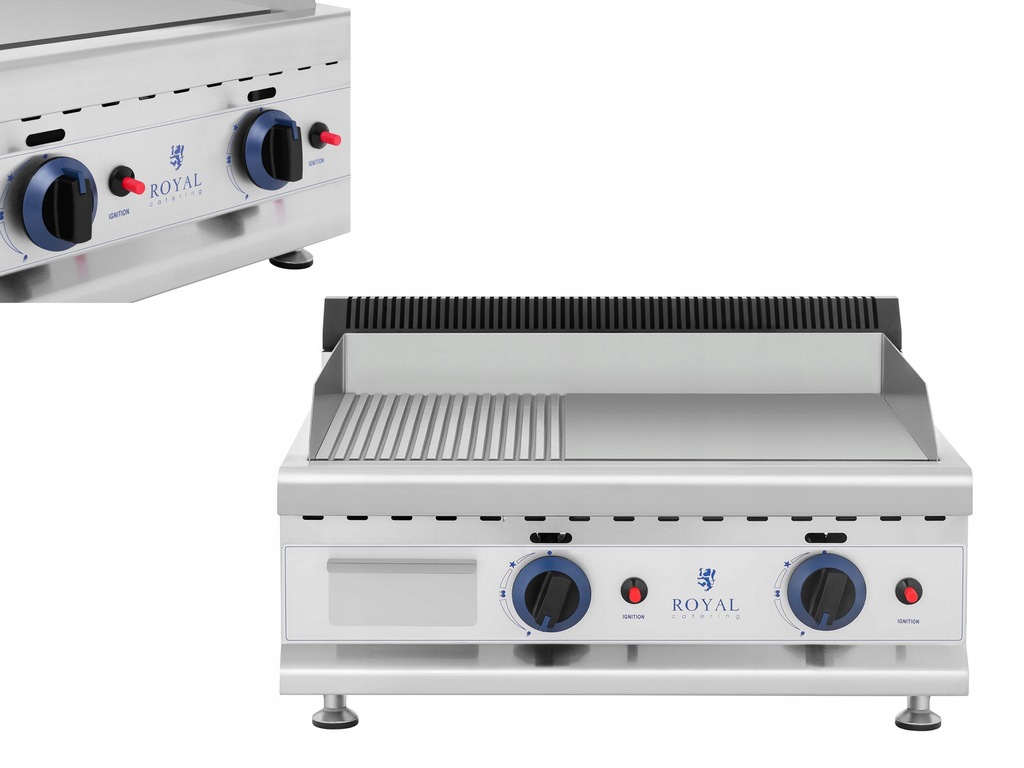 PŁYTA GRILLOWA NA GAZ ZIEMNY, GŁAD-RYFL 2x3,1kW - 11178180064 ...