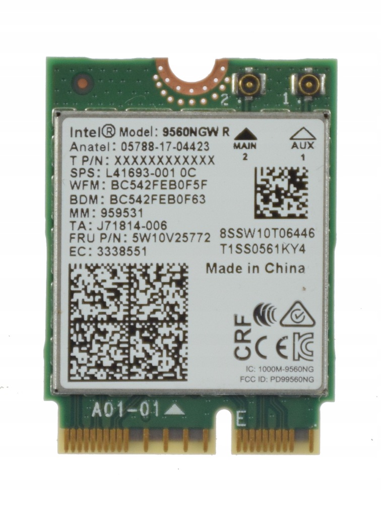 Karta Modem WIFI Intel Wireless-AC 9560 FRU 5W10V25772 SPS L41693-001 ...