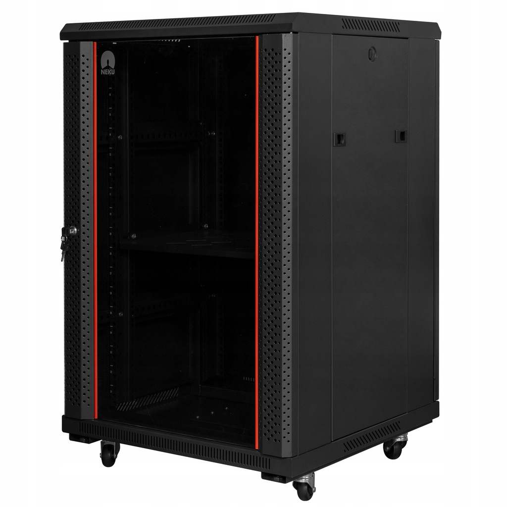 Szafa Stojąca RACK 19" 18U 600x800mm Serwerowa Rackowa Złożona Czarna ...