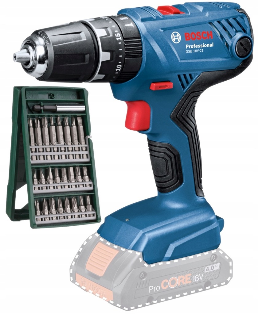 Купить Ударный шуруповерт Bosch GSB 18V-21 Корпус + биты: отзывы, фото ...