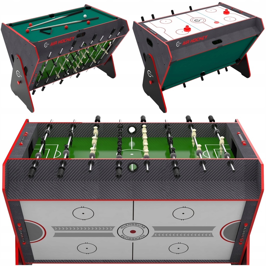 STÓŁ 3w1 PIŁKARZYKI BILARD CYMBERGAJ AIR HOKEJ HOCKEY TRAMBAMBULA ...