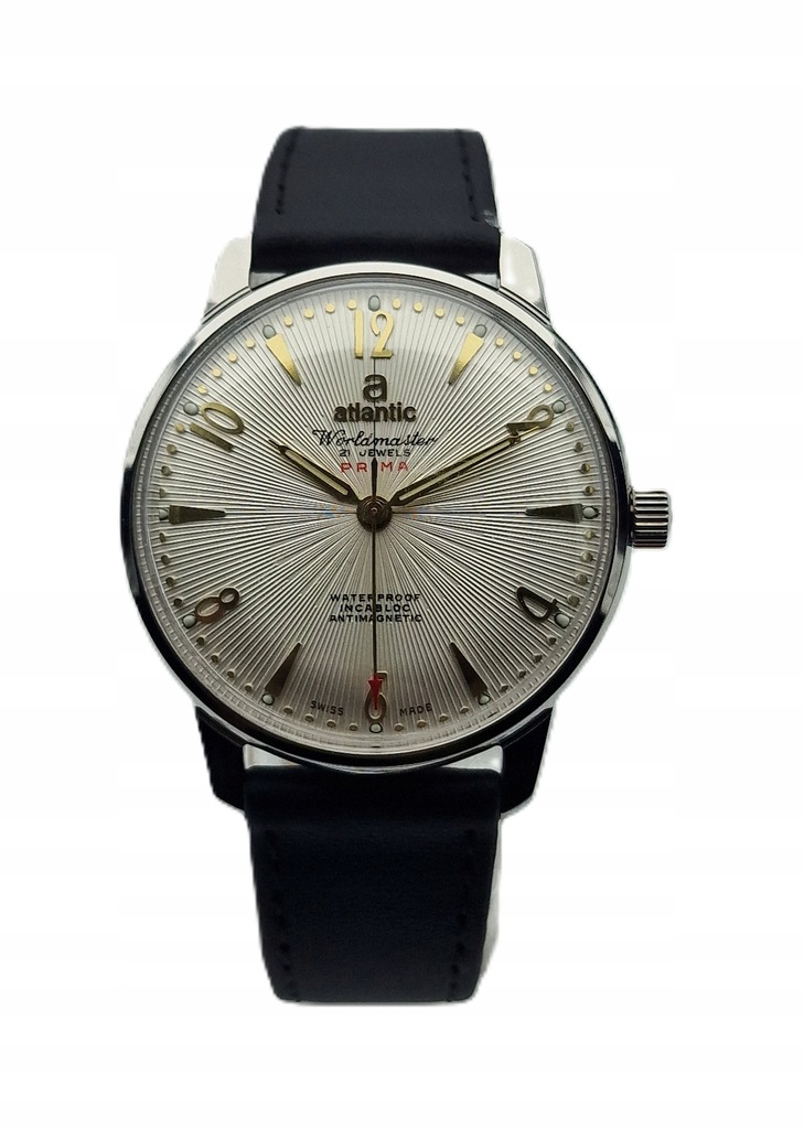 OLBRZYMI MĘSKI ZEGAREK ATLANTIC WORLDMASTER PRIMA 21J LATA 60-TE ...