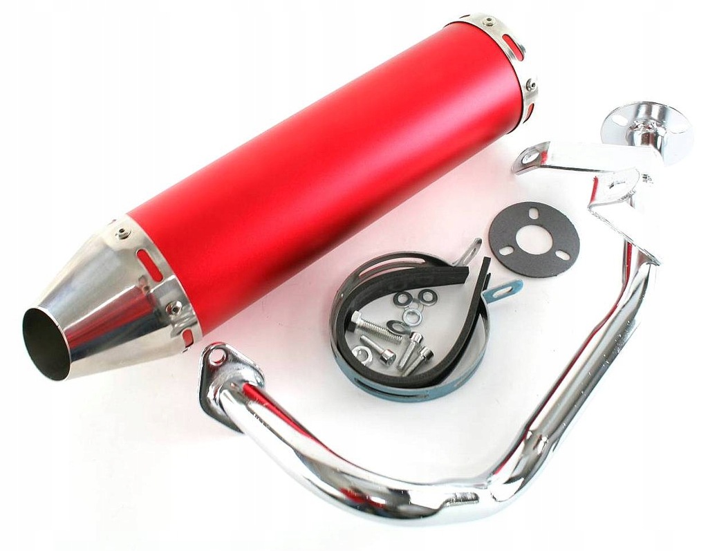 Tłumik wydech SKUTER do 4T GY6 TUNNING czerwony - 14091737590 - oficjalne archiwum Allegro