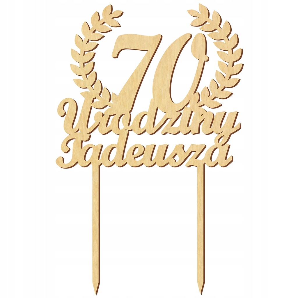 TOPPER na TORT napis dekoracja 50 60 70 URODZINY - 8550746936 - oficjalne archiwum Allegro