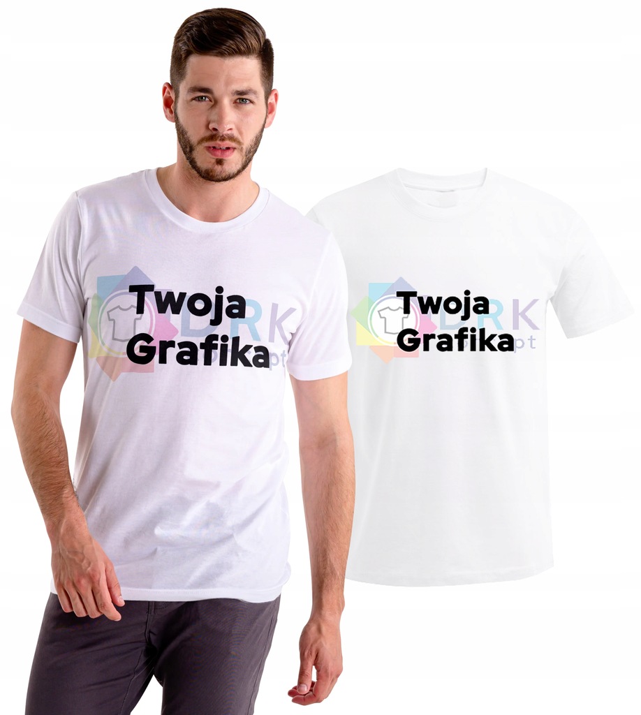 Koszulka L z twoim nadrukiem logo KOLOR A3 A4 HIT - 11862405472 - oficjalne archiwum Allegro