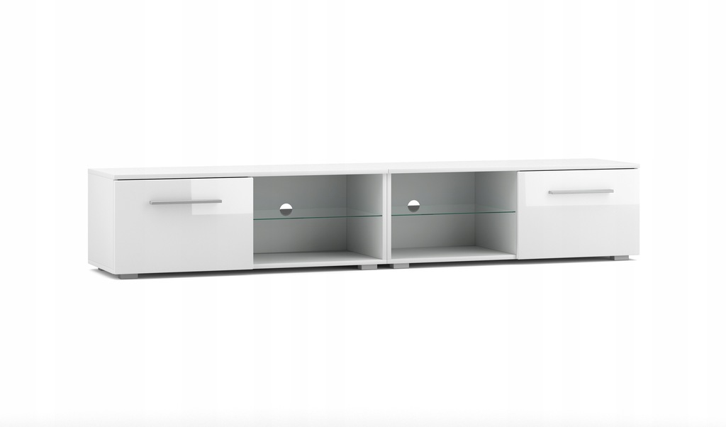 Szafka pod telewizor biała 200 stolik RTV Połysk - 10817543383 ...