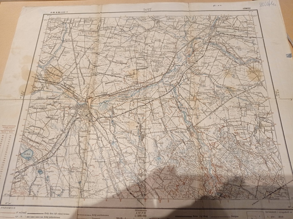 ŁOWICZ - MAPA WOJSKOWA 1924 - 13179698002 - oficjalne archiwum Allegro