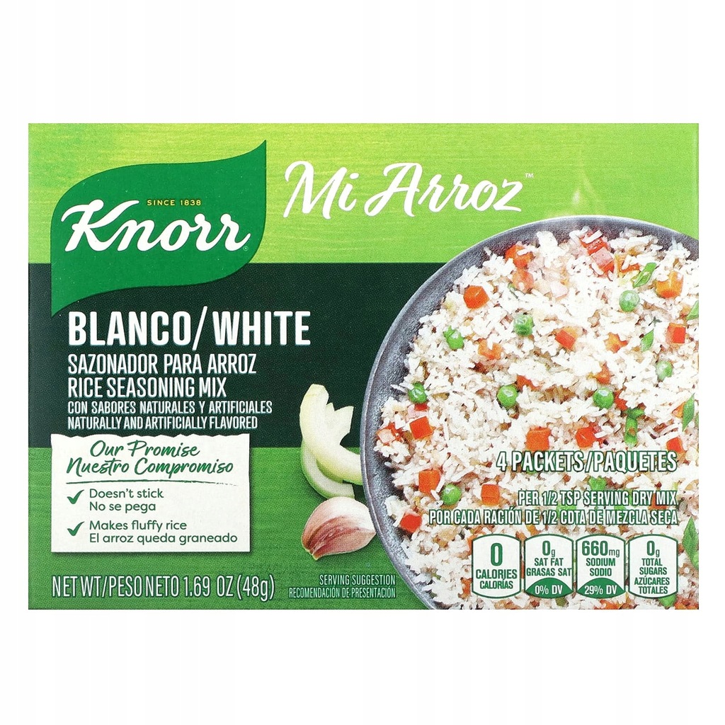 Knorr, Mi Arroz, Rice Seasoning Mix, White, 4 packets, 1.69 oz (48 g ...