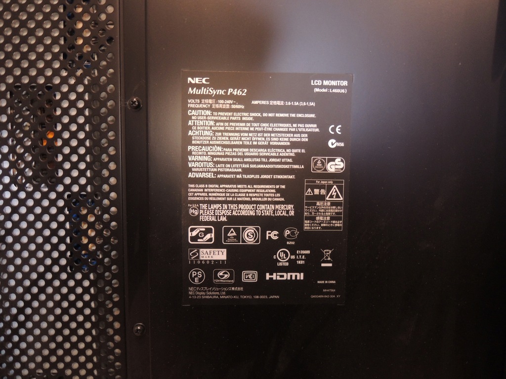 Monitor Nec MultiSync P462 46" Full HD - 7768882795 - oficjalne ...