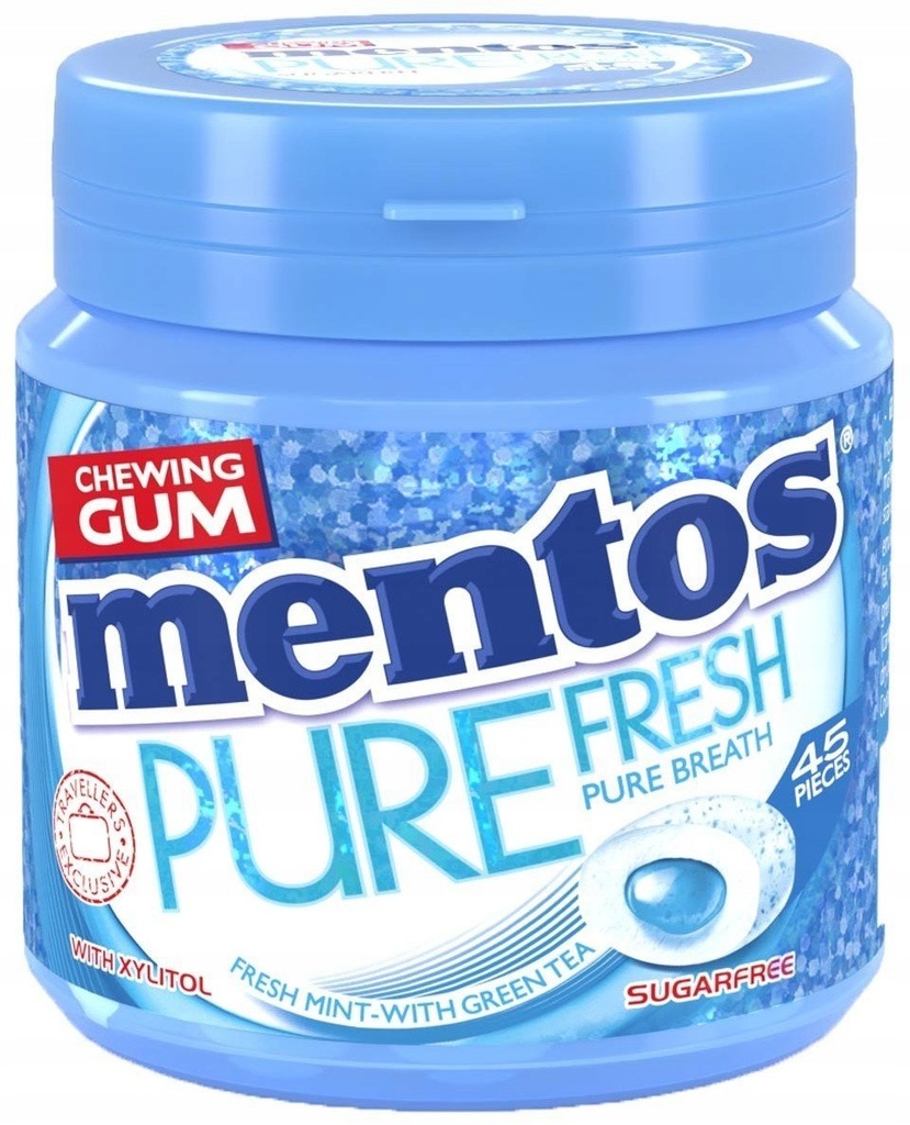 GUMA MIĘTOWA BEZ CUKRU MENTOS PURE FRESHMINT 90 G - 13718571290 ...