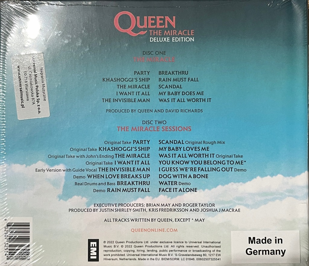 Купить QUEEN - The Miracle (2CD Remaster Deluxe Edition): отзывы, фото ...