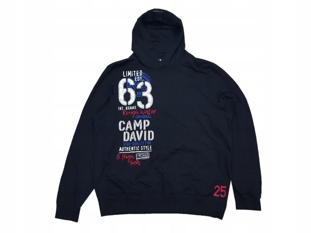 CAMP DAVID czarna bluza męska z kapturem logo XXL - 12656564222 - oficjalne archiwum Allegro