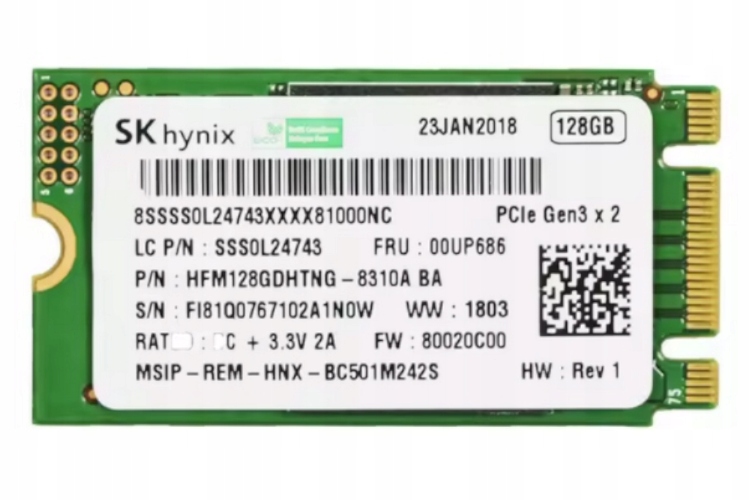 Dysk SSD SK Hynix M.2 NVme 2242 128GB HFM128GDHTNG - 17376347096 - oficjalne archiwum Allegro