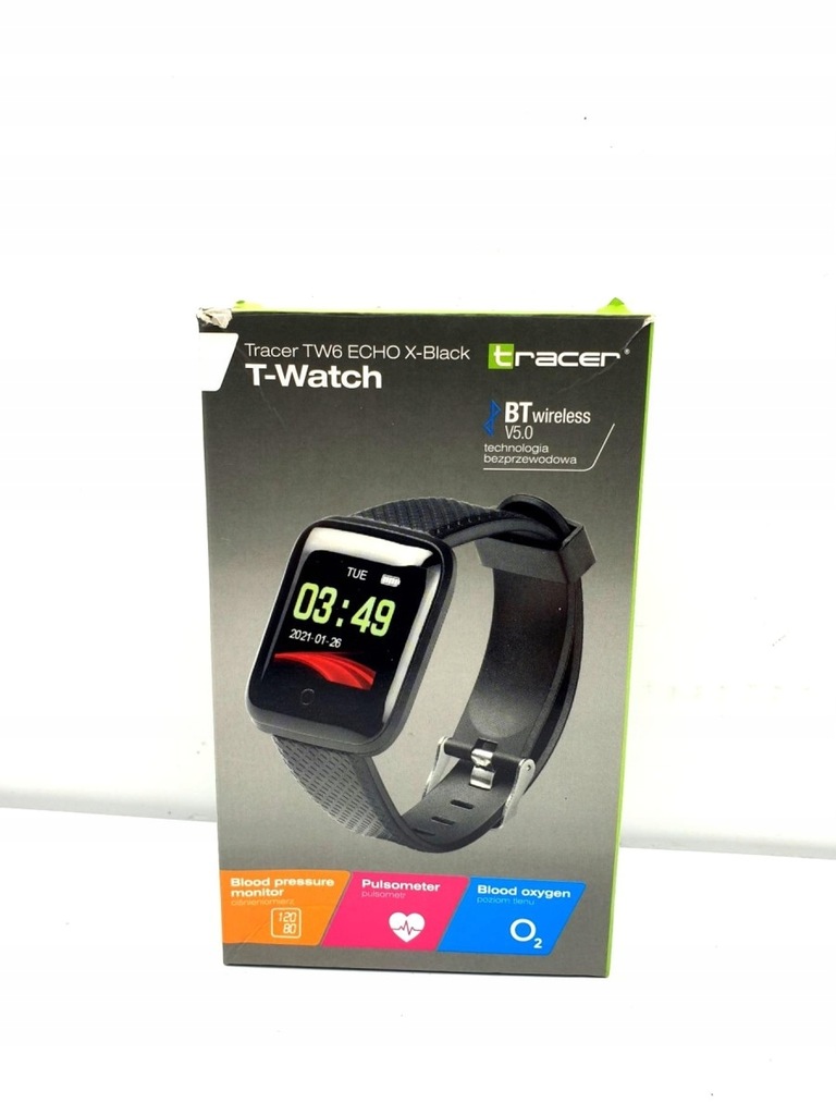 Zegarek smartwatch TRACER T-Watch TW6 ECHO X-Black - 13499625942 ...