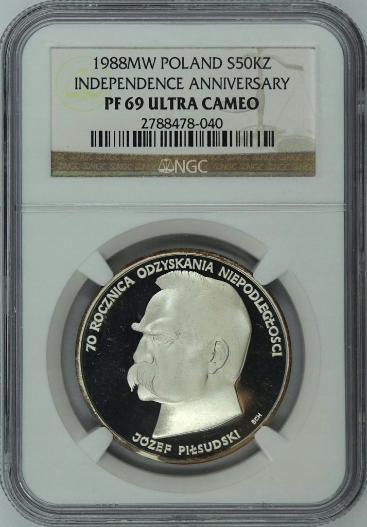JD 50 000 zł 1988 Józef Piłsudski - NGC PF69 - 15301013298 - oficjalne archiwum Allegro