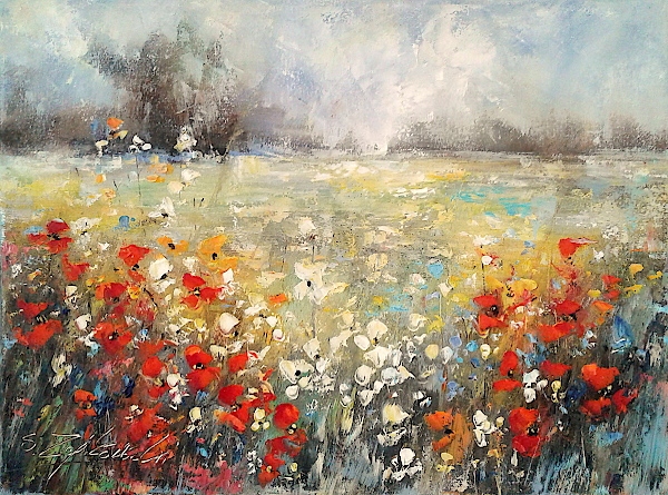 ZAJKOWSKI obrazy art deco obraz olejny ŁĄKA - 12869418508 - oficjalne ...