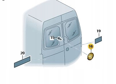 ZNACZEK EMBLEMAT VW CRAFTER TYŁ KLAPA DRZWI ORYG. - 10635453570 ...