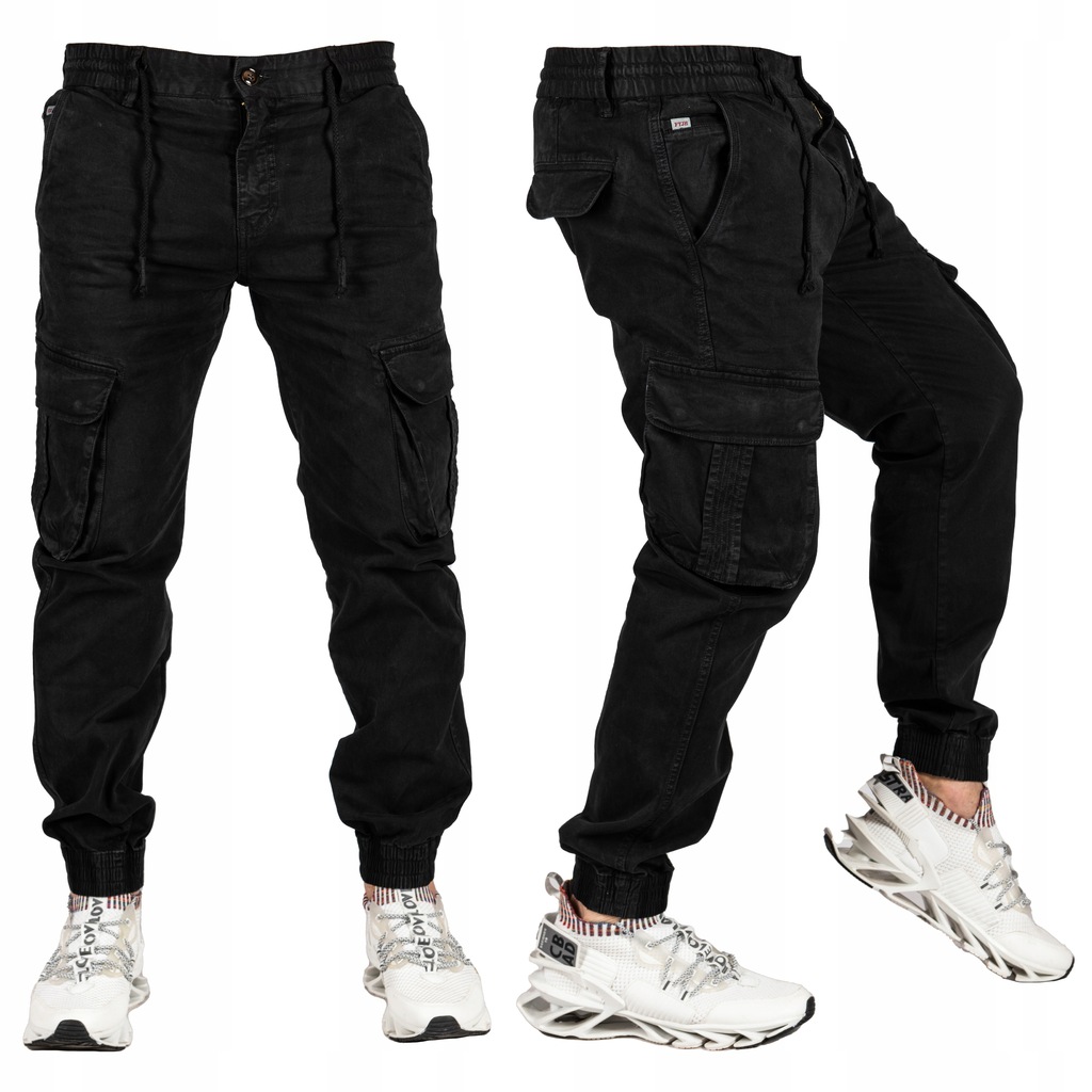 Spodnie męskie JOGGERY bojówki czarne BLAM r.34 - 13425289293 ...