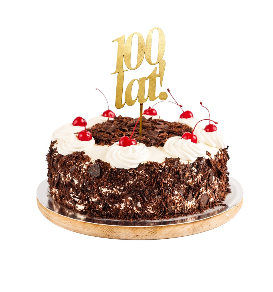 TOPPER TOPER NA TORT|ZŁOTY BROKAT|URODZINY|100 LAT - 12686535622 ...