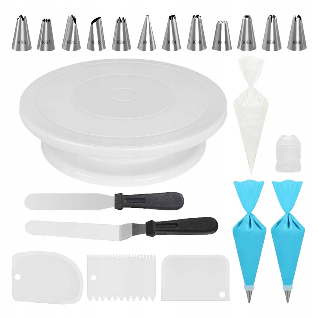 71Pcs Pastry Turntable Kit with Cake Turntable Icing Spatula Cream ...