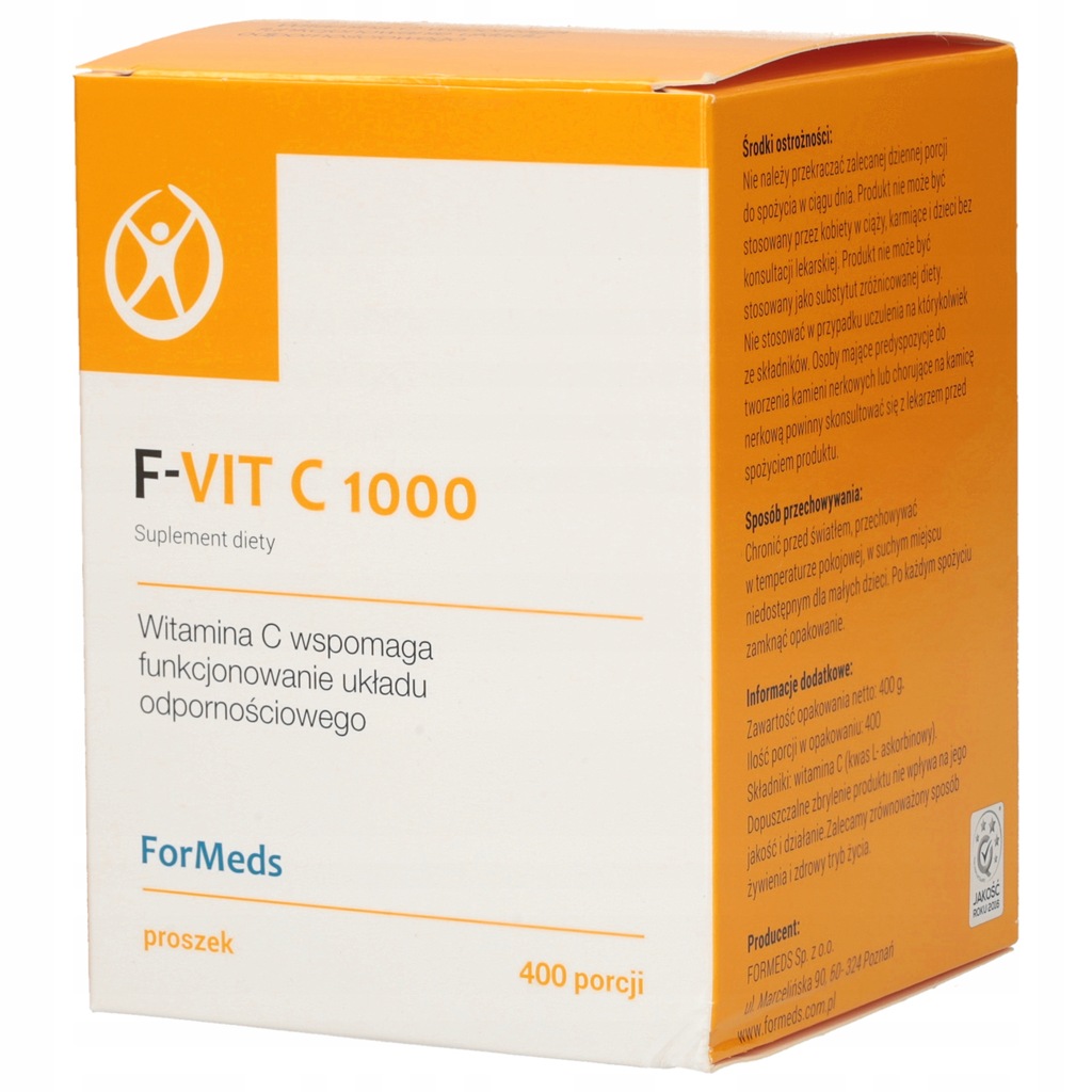 FORMEDS F-VIT WITAMINA C 1000MG 400 KONFIGURACJA-L - 9976039075 ...