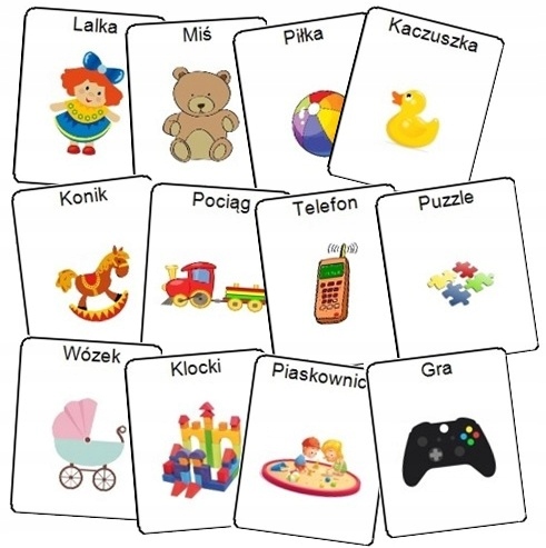 Piktogramy ZABAWKI komunikacja autyzm logopedia - 9201332604 ...