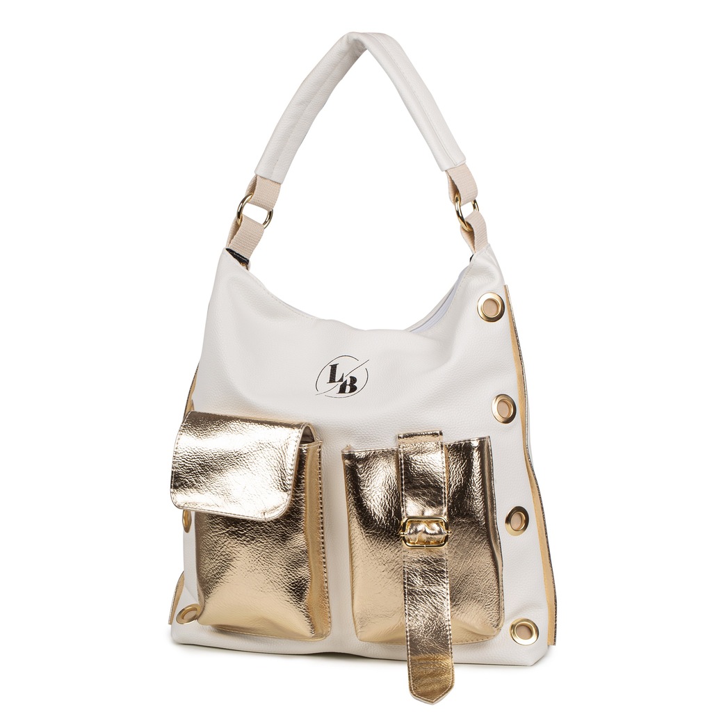 TOREBKA LAURA BIAGGI SHOPPER WOREK TORBA A4 BIAŁA - 11737792590 - oficjalne archiwum Allegro