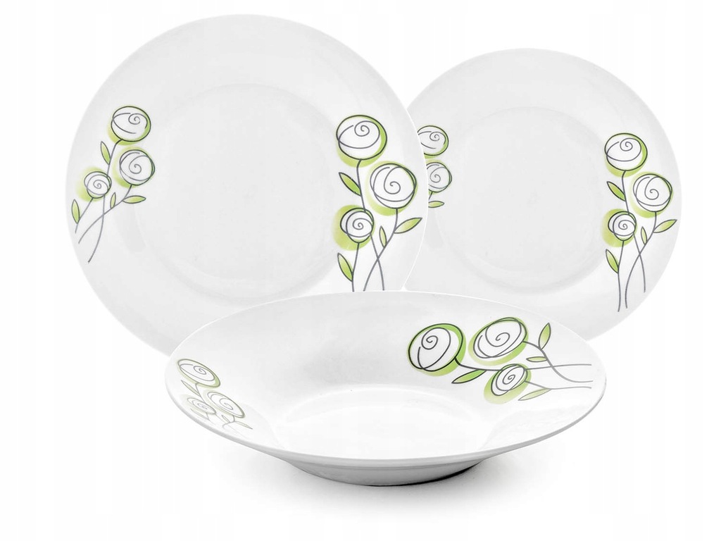 Komplet obiadowy okrągły serwis talerze 18el AR-12 - 8742311332 ...