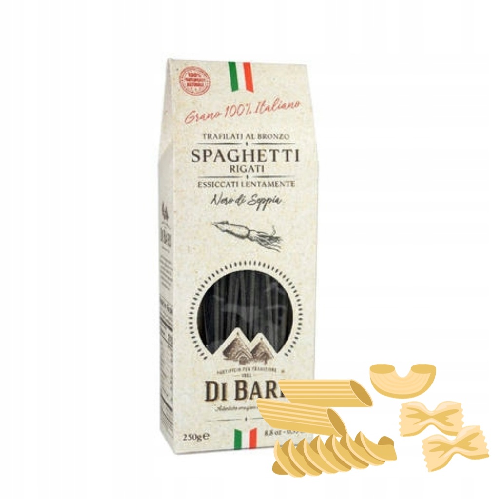 Spaghetti Rigati czarny makaron z atramentem z mątwy 250g - 11572017581 ...