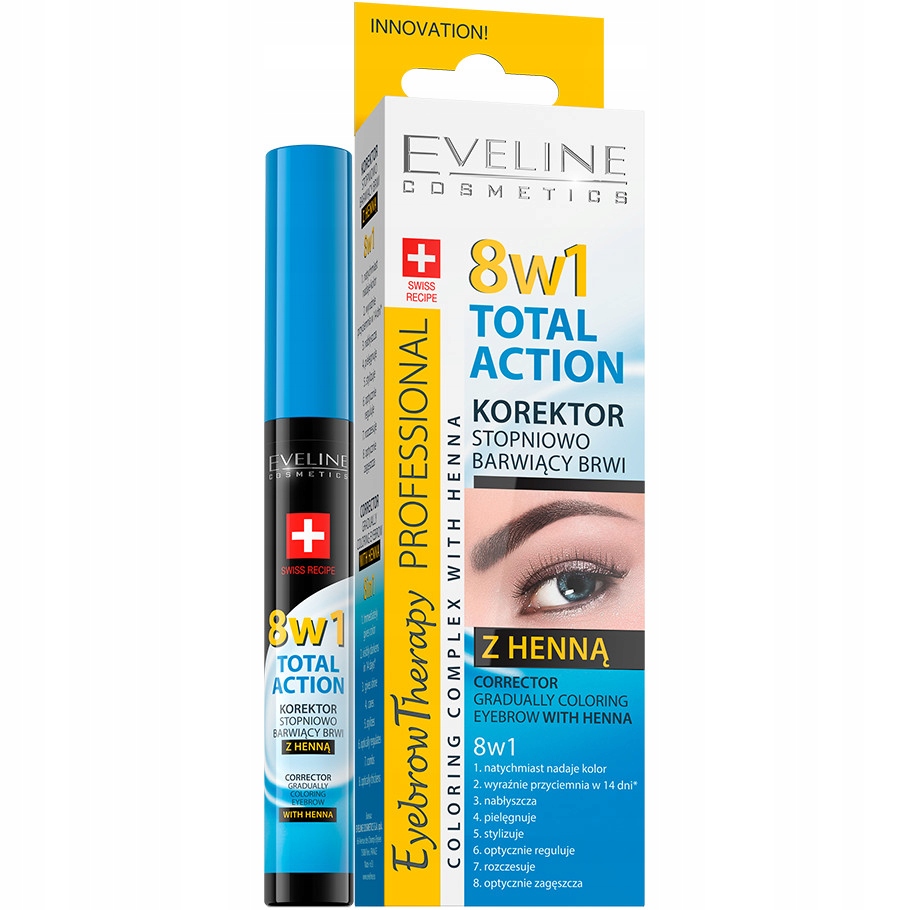 Eveline Korektor Serum do Brwi 8w1 z HENNĄ Odżywka - 12569472181 - oficjalne archiwum Allegro