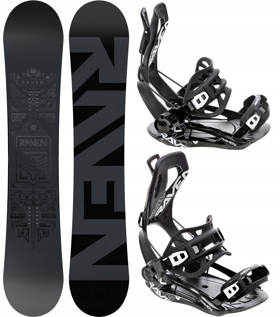 Snowboard RAVEN Solid Steel 168cm Wide + wiązania - 12962247875 ...