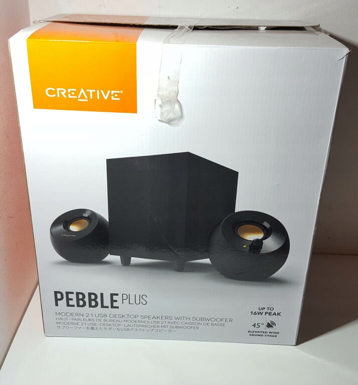 GŁOŚNIKI CREATIVE PEBBLE PLUS 2.1 PUDEŁKO - 12010286626 - oficjalne archiwum Allegro