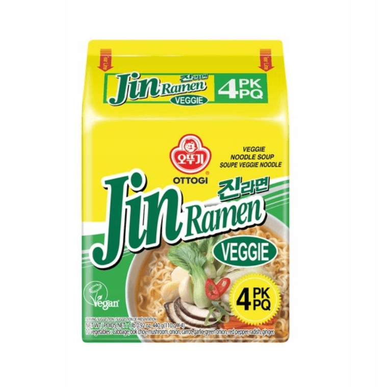 Makaron instant Jin Ramen Veggie marki Ottogi 4x11 - 11187974395 ...