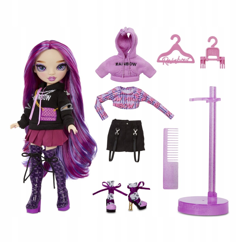 RAINBOW HIGH LALKA ZESTAW XXL MEGA FIOLETOWA MODNA - 12722473033 ...