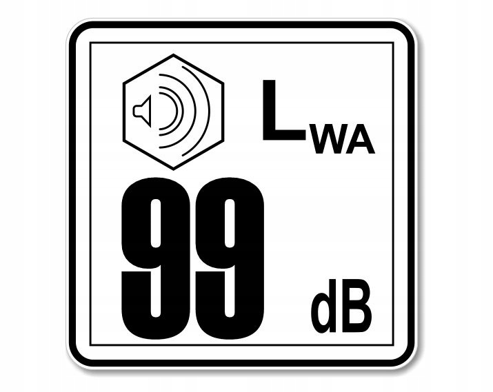 Naklejka LWA 99 dB oznaczenie mocy poziomu hałasu - 13045285200 ...