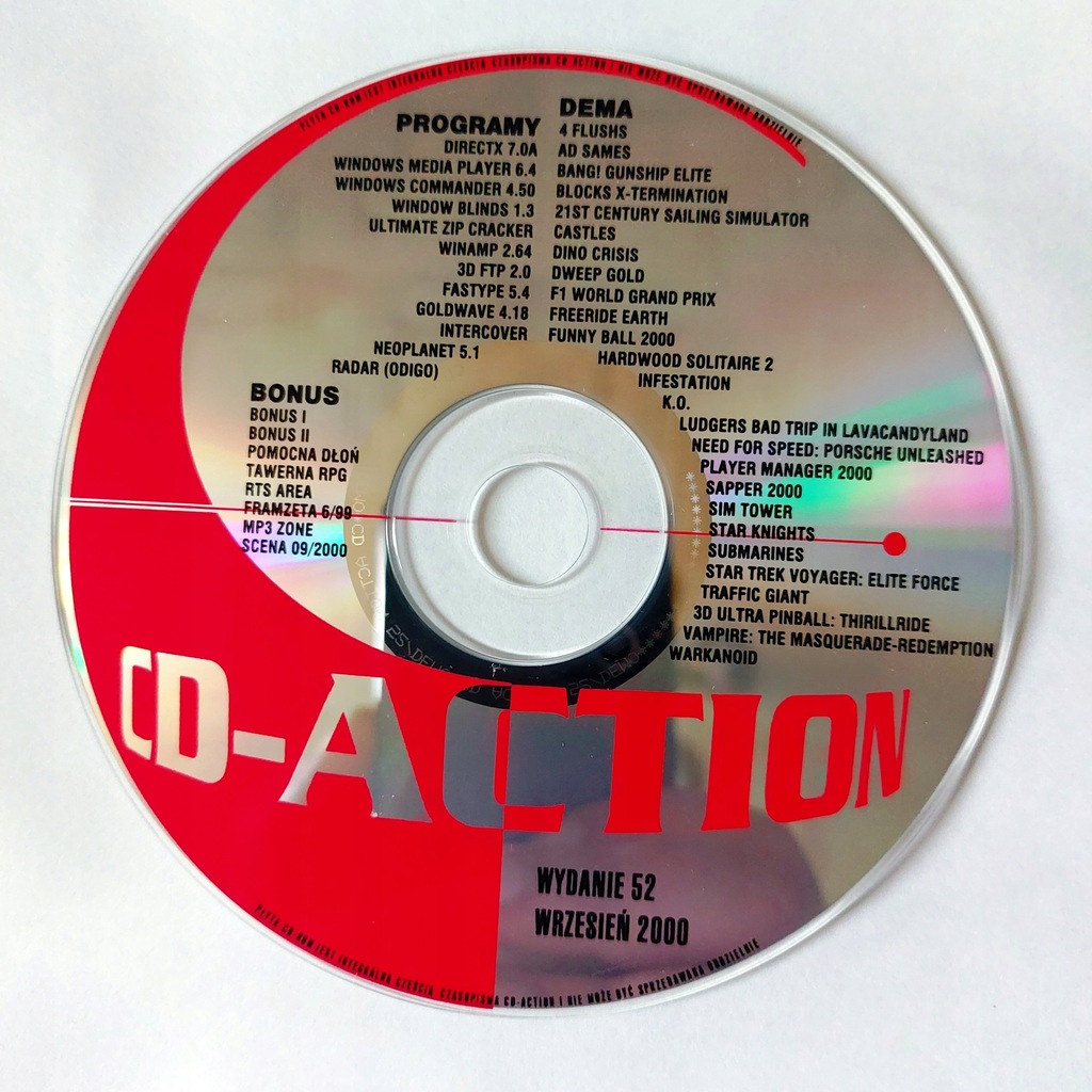 Cd Action Wydanie 52 WrzesieŃ 2000 PŁyta Cd 13084096980 Oficjalne Archiwum Allegro