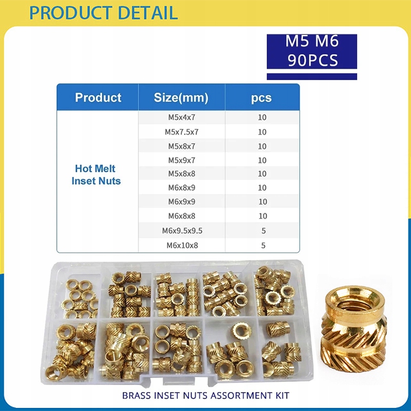 Heat Set Insert Nut M2 M2.5 M3 M4 M5 M6 Brass - 13717826115 - oficjalne archiwum Allegro