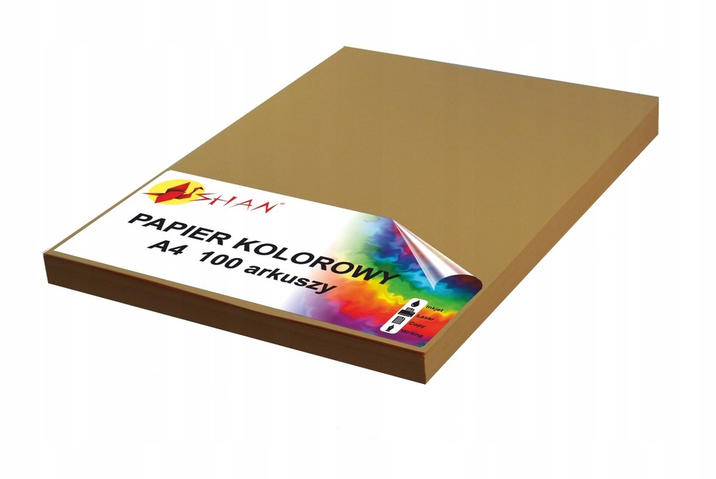 Papier kolorowy A4 120g brązowy 100 arkuszy - 11395042202 - oficjalne archiwum Allegro