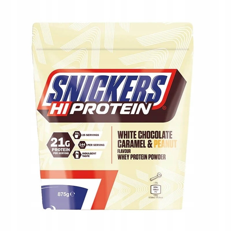 SNICKERS WHITE HI PROTEIN POWDER 875G BIAŁKO WPC - 12843242823 ...