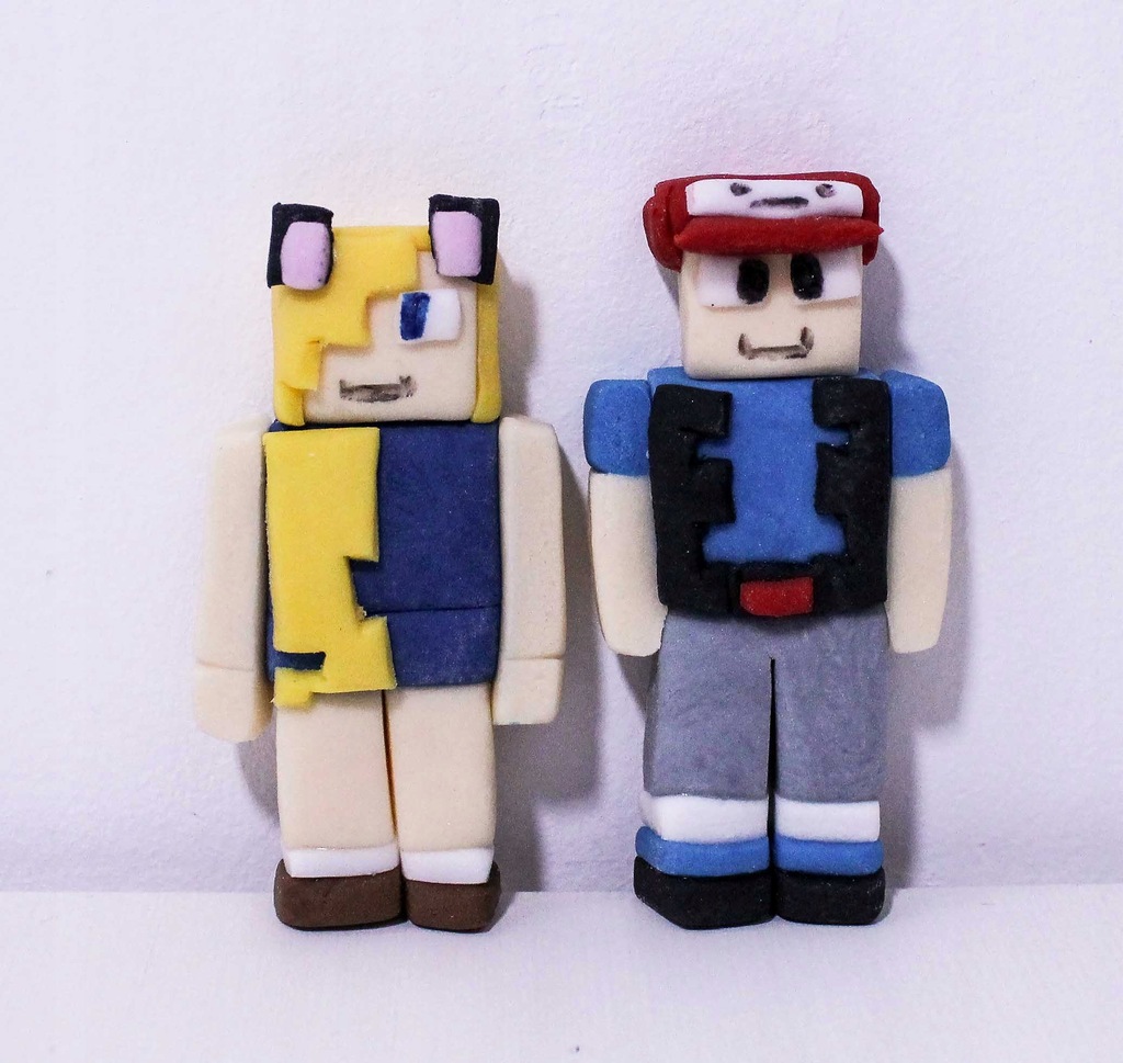 Vito i Bella Minecraft figurki z masy cukrowej - 11493953654 ...