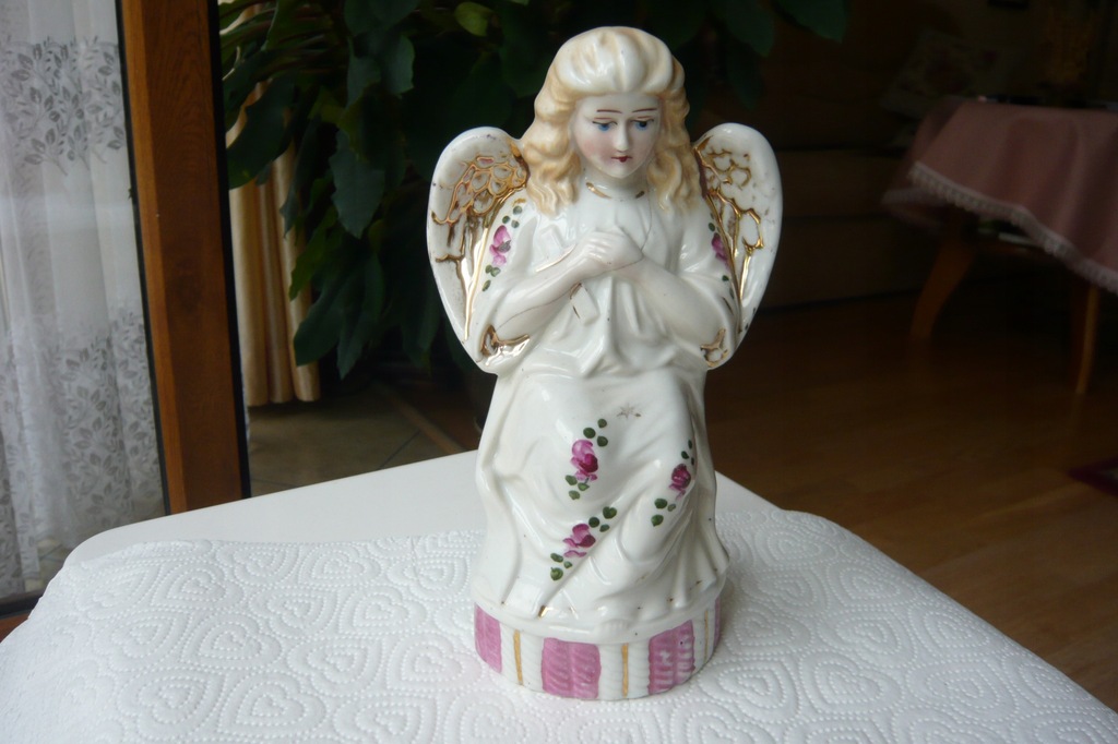 duży stary upadły śląski anioł porcelana - 14029135109 - oficjalne ...