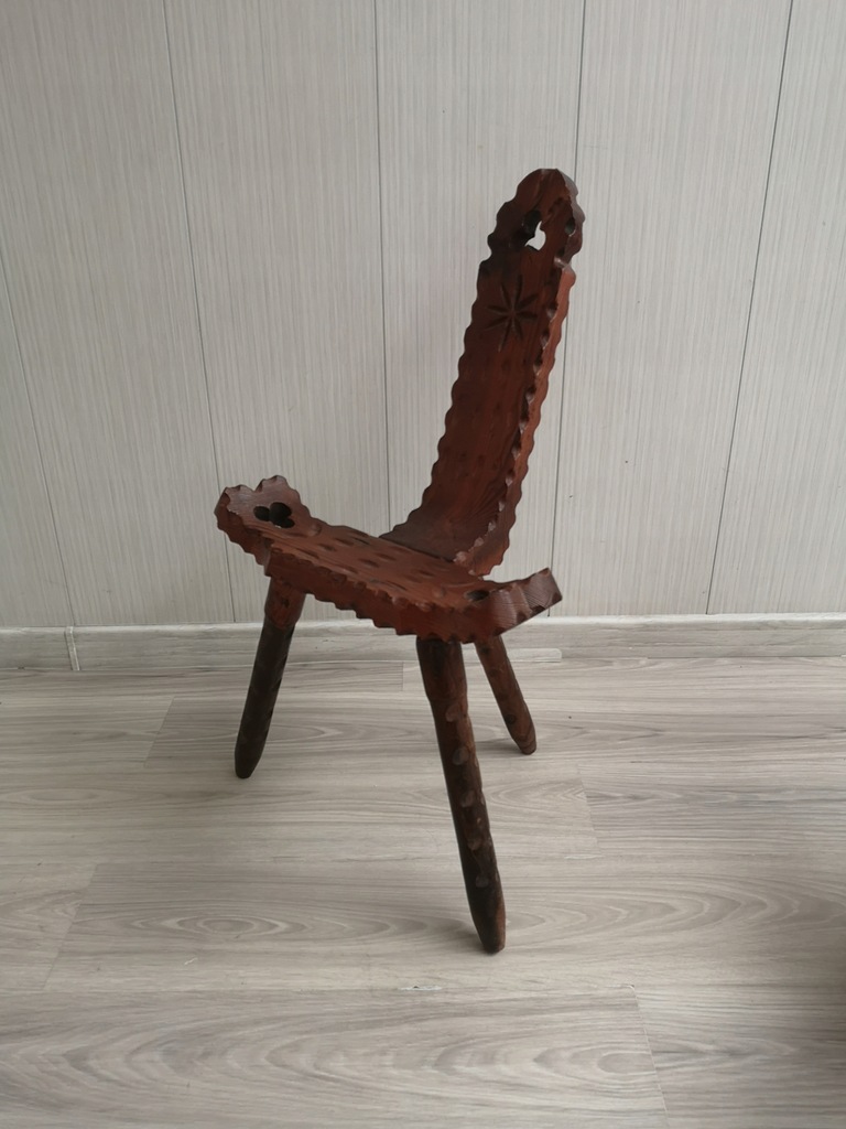 Krzesło hiszpańskie porodowe styl vintage retro zydel taboret ...