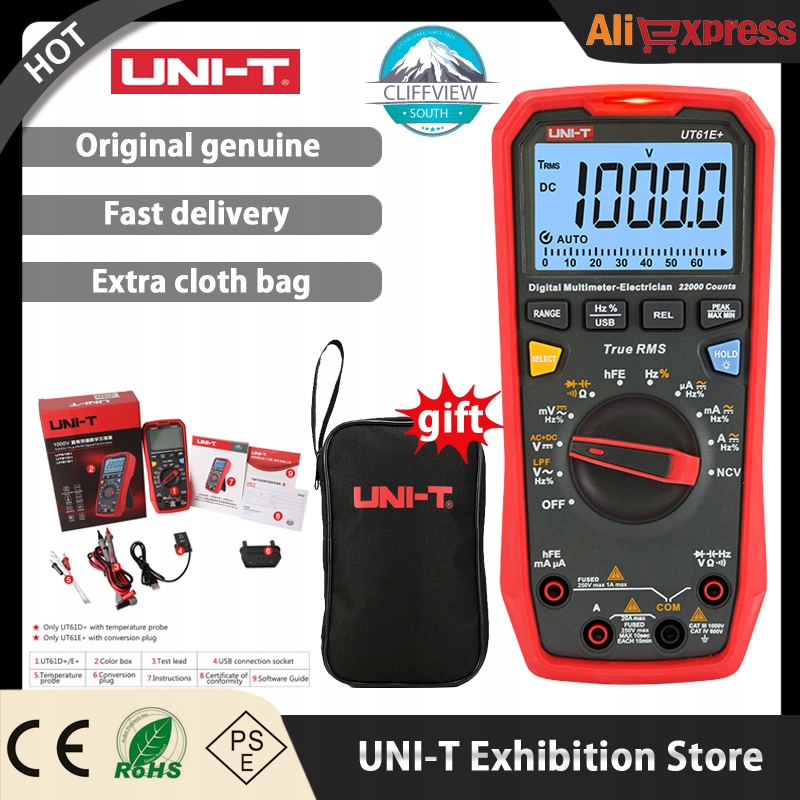 UNI-T Multimetr cyfrowy Seria UT61E Plus True RMS - 12040783310 - oficjalne archiwum Allegro