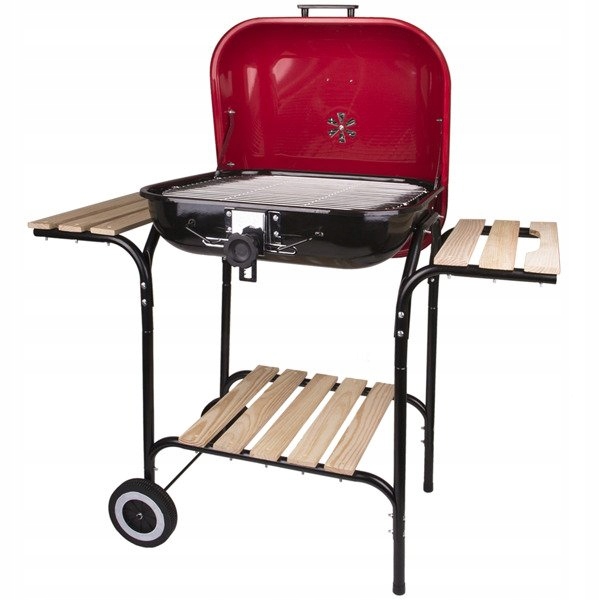 GRILL OGRODOWY WĘGLOWY DUŻY GRIL Z POKRYWĄ PÓŁKAMI - 8101427995 ...