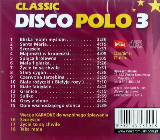 CLASSIC DISCO POLO NAJWIĘKSZE PRZEBOJE 3CD wysy24h - 10513461497 - oficjalne archiwum Allegro