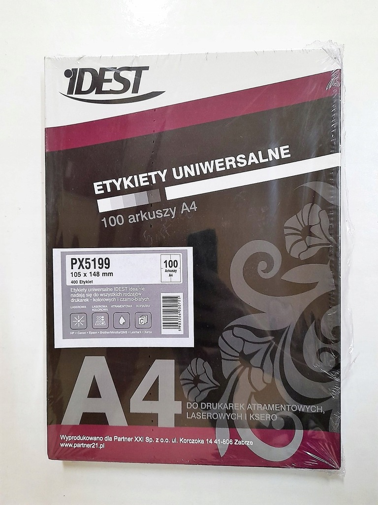 Etykiety IDEST uniwersalne A4 105X148 mm 400 szt - 11944335040 ...