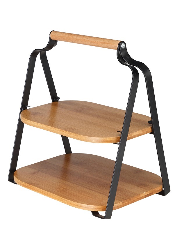 PATERA DWUPOZIOMOWA SCANDI TORE METAL+BAMBUS LOFT - 12945516235 ...