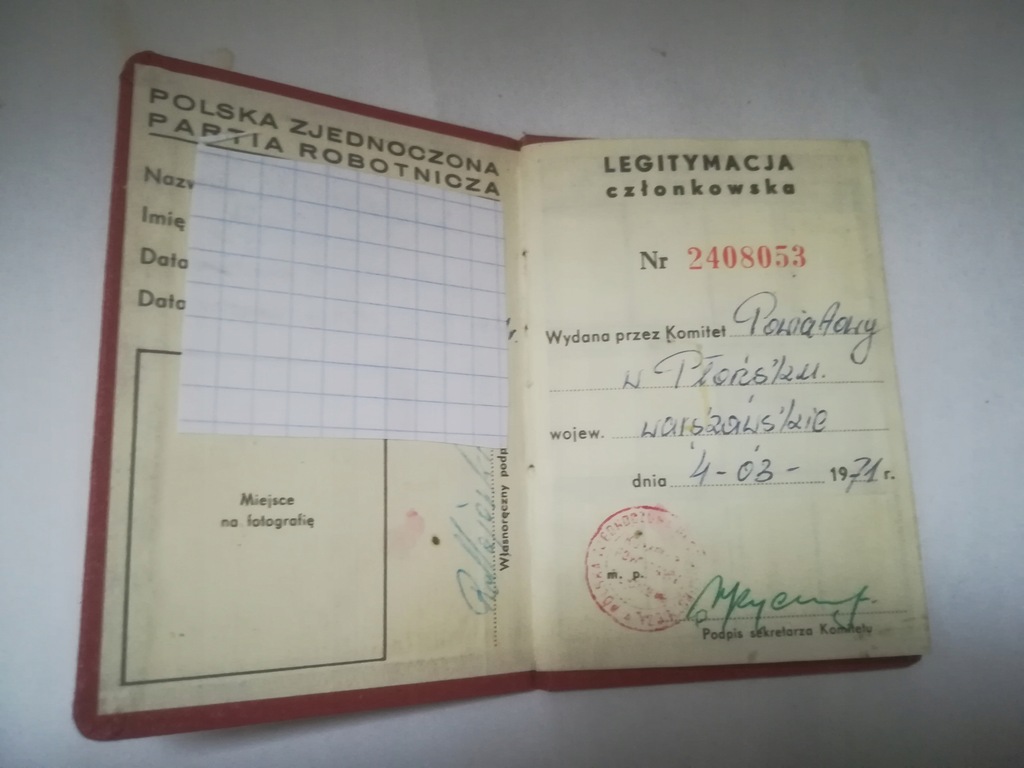 Legitymacja PZPR- znaczki opłaty członkowskiej - 8738360729 - oficjalne ...