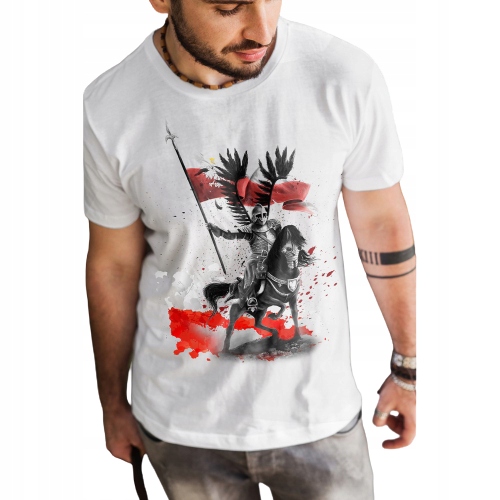 KOSZULKA MĘSKA T-SHIRT HUSARIA PATRIOTYCZNA POLSKA - 11856967607 ...