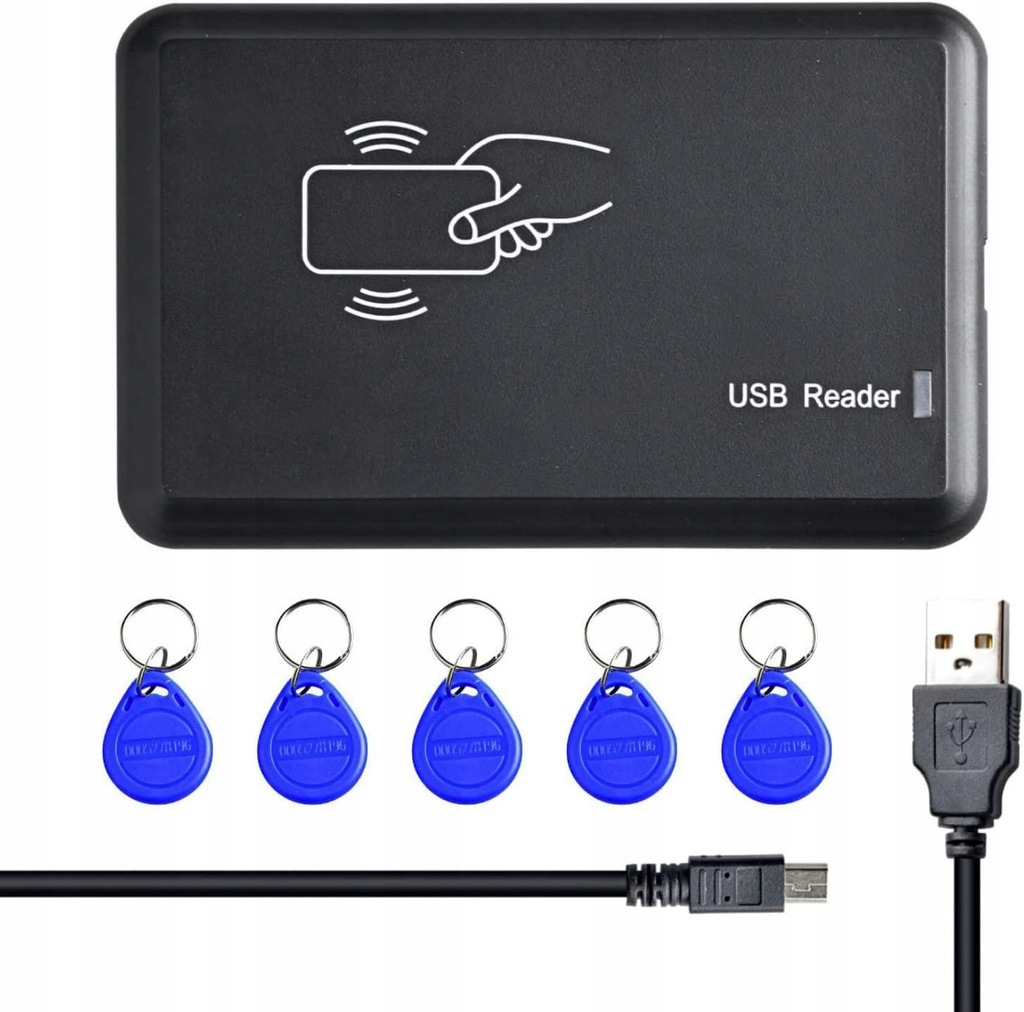 CZYTNIK KART IDENTYFIKACYJNYCH RFID USB + 5 CZIPÓW - 13607999151 ...
